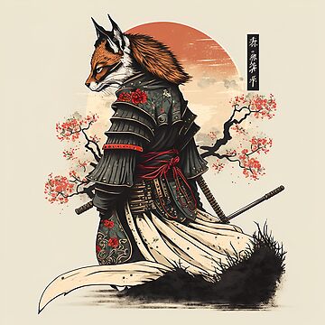 "Samurai Fox Warrior Traditional Ukiyo-e Japanese Art" Poster for Sale ...