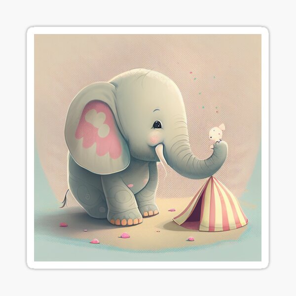 "elephant and friendo" Sticker for Sale by LilBruisesKornr | Redbubble