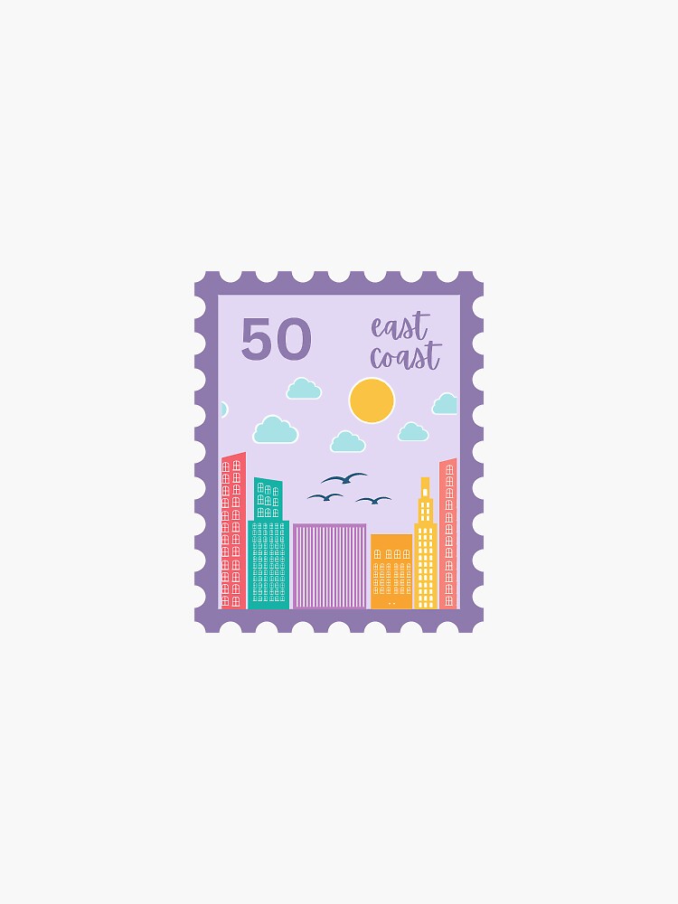"east coast stamp sticker" Sticker for Sale by avafrances | Redbubble