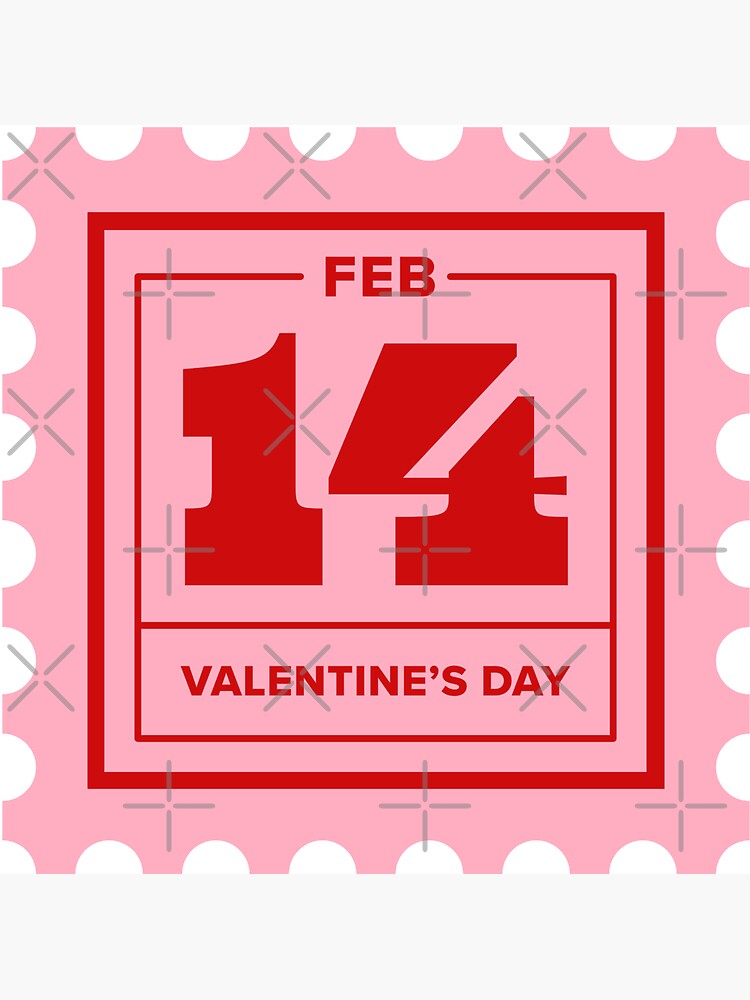 "February 14th Valentine's Day Postage Stamp" Sticker for Sale by Gay ...