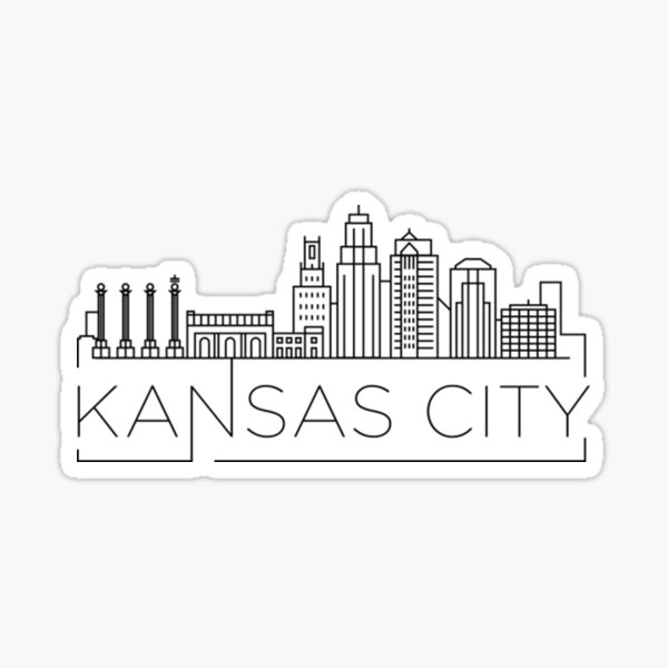 Kansas City Minimal Skyline Sticker For Sale By Exocetmerchar Redbubble