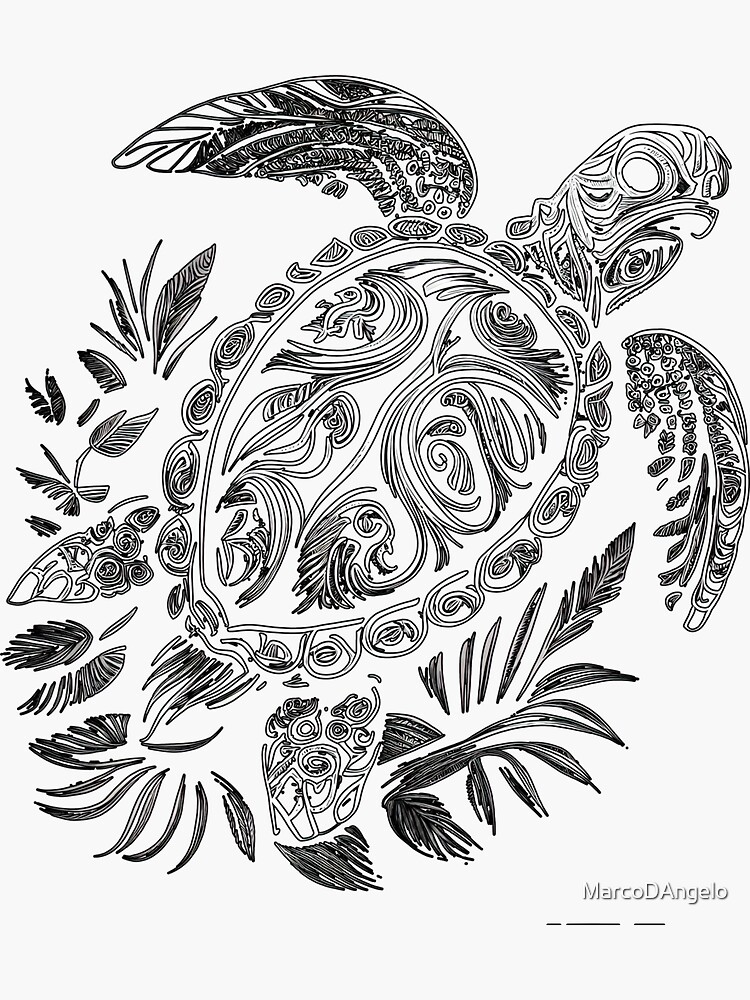 "Sea Turtle, the ocean Guardian" Sticker for Sale by MarcoDAngelo ...