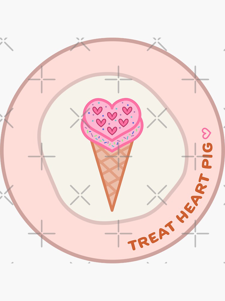 "Treat Heart Pig Caring Cousin Badge " Sticker for Sale by brittanykald ...