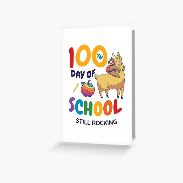 "100 Days of School NoProb Llama & Sloths Kids & Teachers" Greeting ...