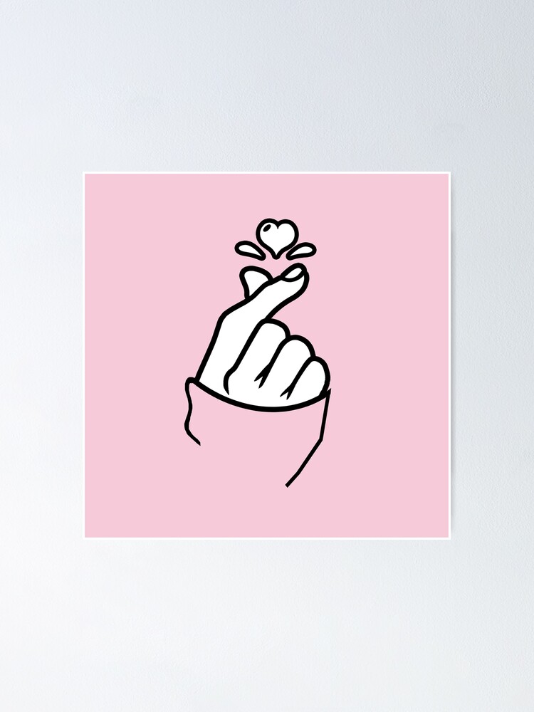 "Cute Korean Love Hand Sign II" Poster for Sale by HantuRaya | Redbubble