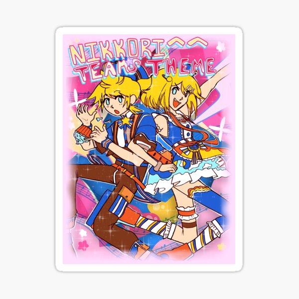 "Rin Len Kagamine Project SEKAI Nikkori Chousatai Design" Sticker for ...