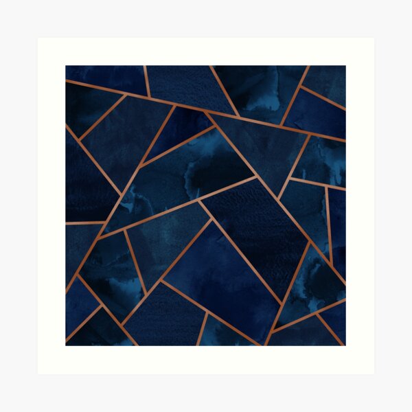 "Navy & Copper Geo" Art Print for Sale by Blue-Banana | Redbubble