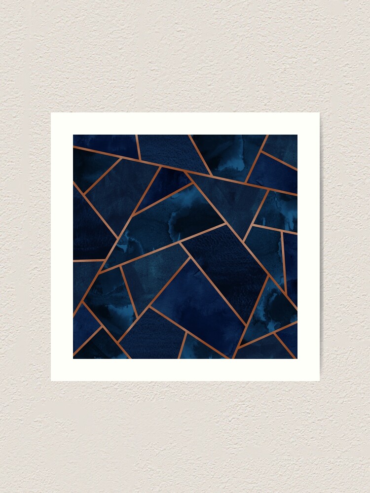 "Navy & Copper Geo" Art Print for Sale by Blue-Banana | Redbubble