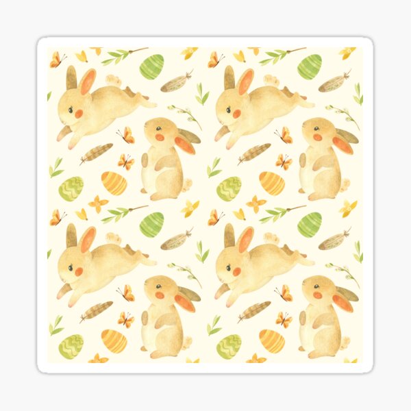 "A Colorful Watercolor Rabbits" Sticker for Sale by BeStylee | Redbubble
