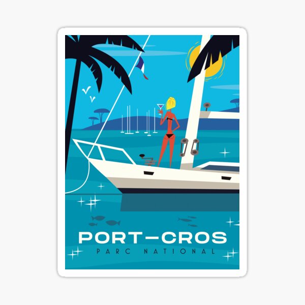 "Port-Cros poster" Sticker for Sale by GAGodel | Redbubble