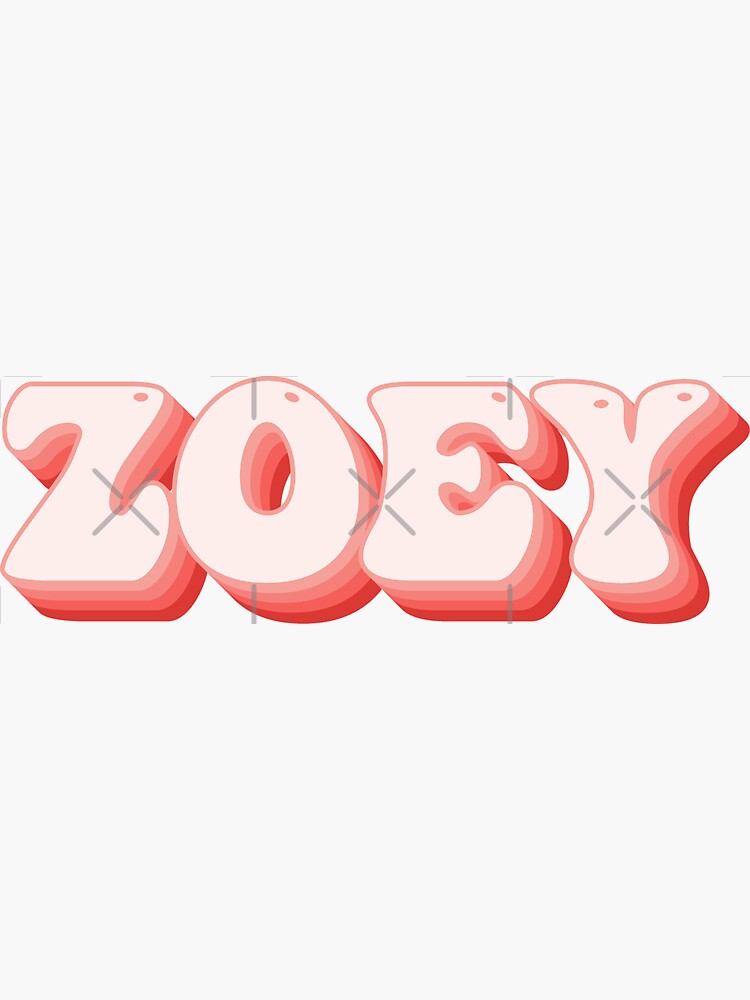 "Zoey - Name" Sticker for Sale by kindxinn | Redbubble