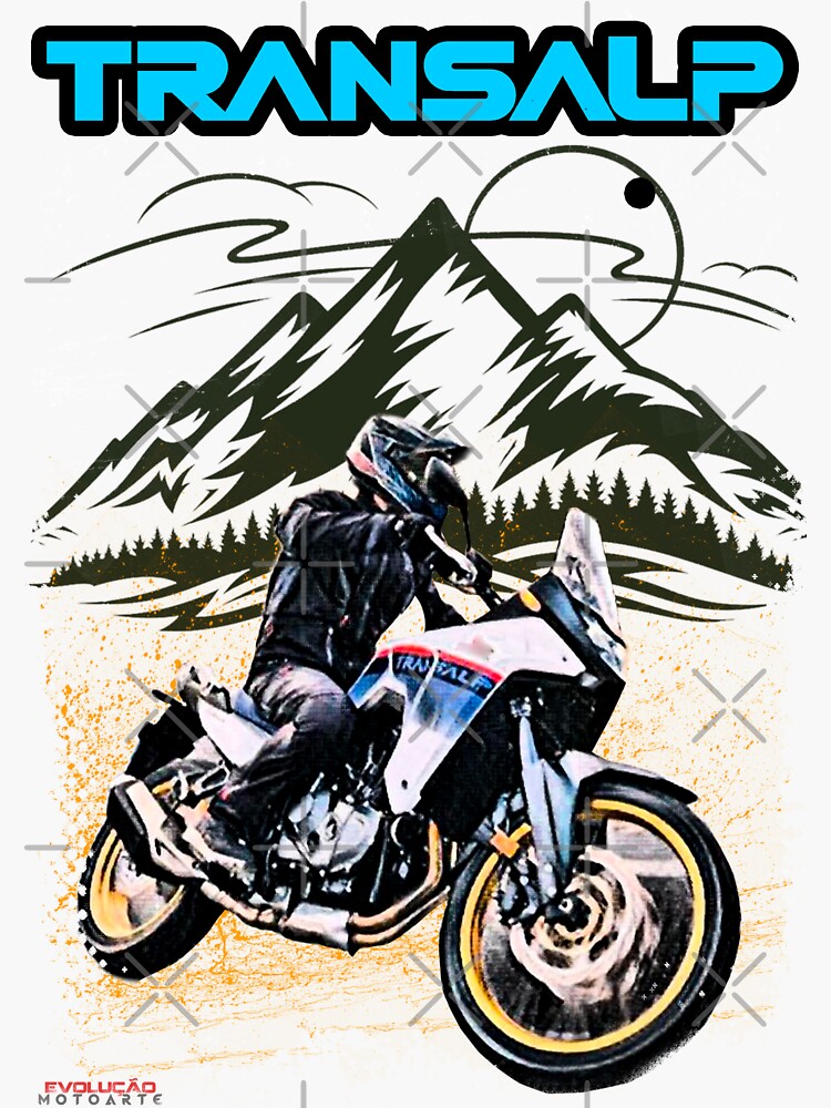"Honda Transalp 750 XL Desert" Sticker for Sale by Evomotoarte | Redbubble
