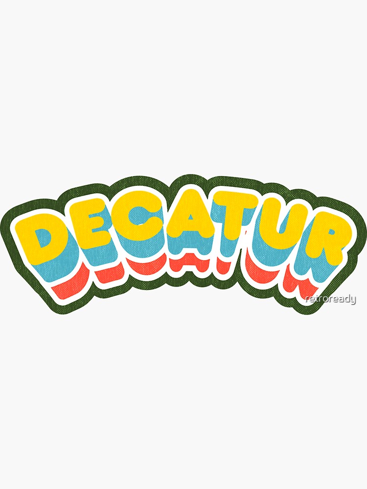 "Decatur, GA | Retro Curve" Sticker for Sale by retroready | Redbubble