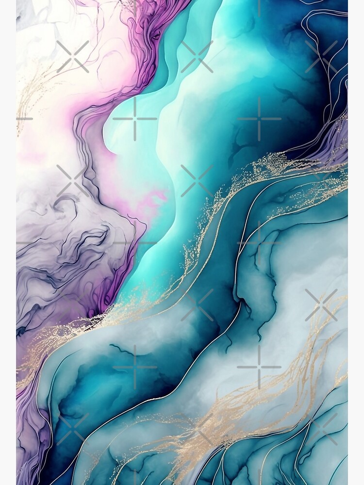 Lucid Waves - Abstract Alcohol Ink Resin Art Premium Matte Vertical ...