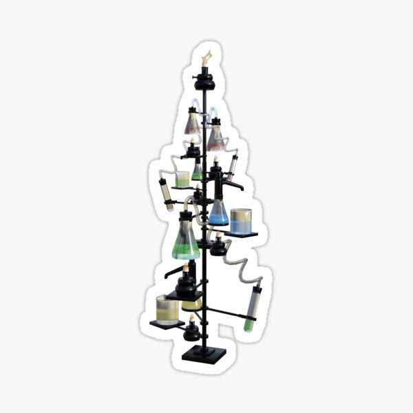 "Chemistree Christmas Tree in Lab Glassware" Sticker by sciencenotes ...