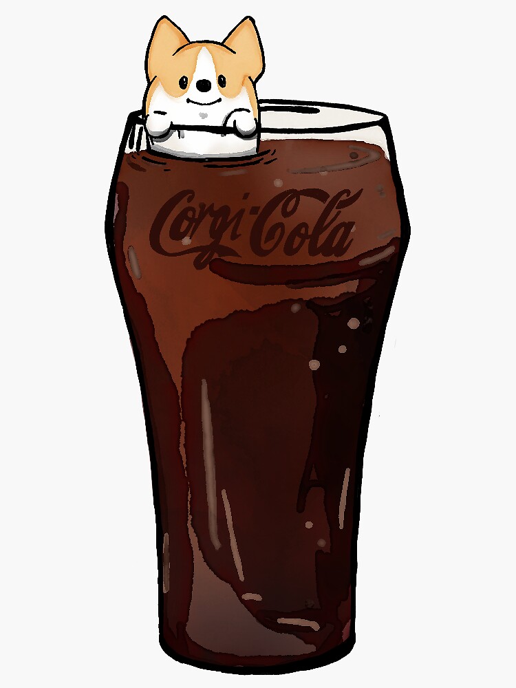 "Cute Corgi Cola" Sticker for Sale by haakondesign | Redbubble