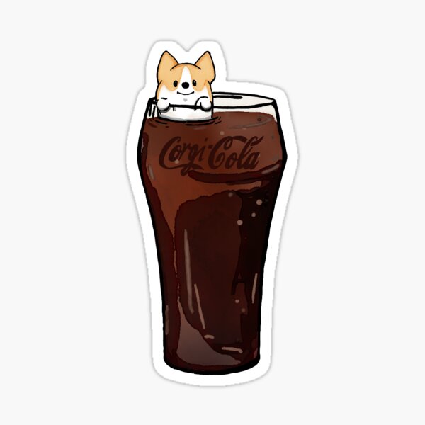 "Cute Corgi Cola" Sticker for Sale by haakondesign | Redbubble