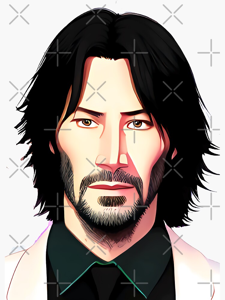 "Keanu Reeves Cartoon" Sticker for Sale by KeanuArt | Redbubble