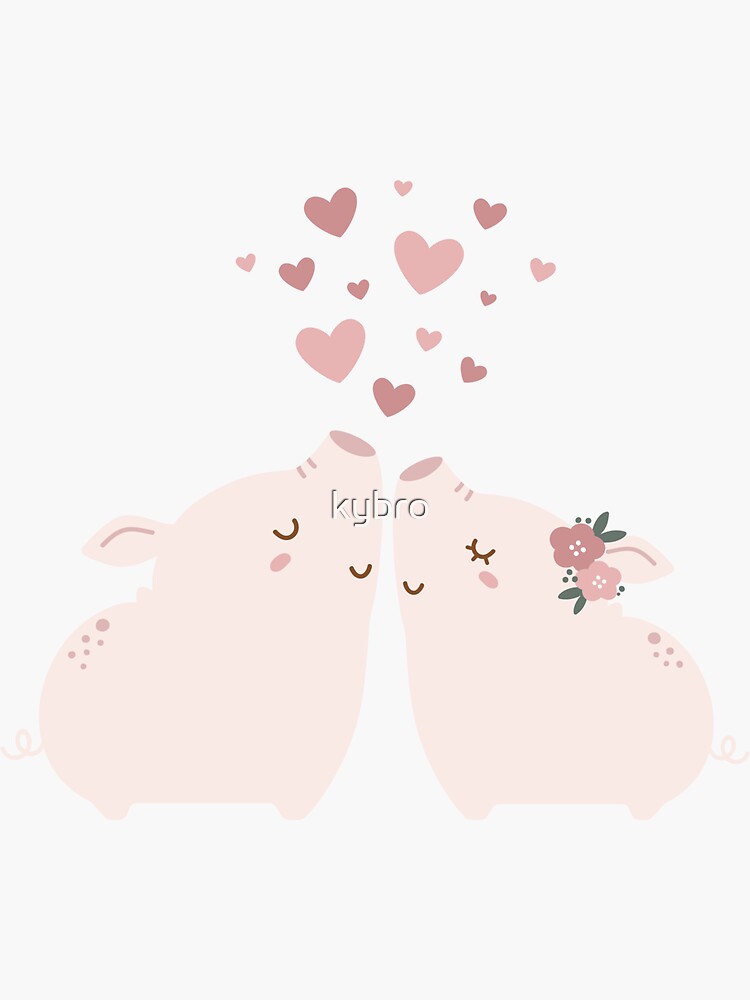 "Couple Pigs" Sticker for Sale by kybro | Redbubble