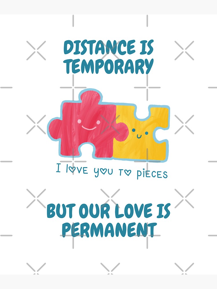 "Distance is temporary but our love is permanent cute " Sticker for ...