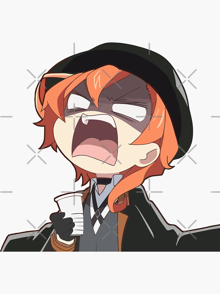 "Angry Chuuya " Sticker for Sale by TrendsHunter08 | Redbubble