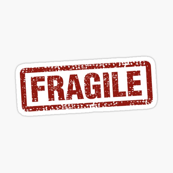 "Red Distressed Grunge Stamp Fragile" Sticker for Sale by ...