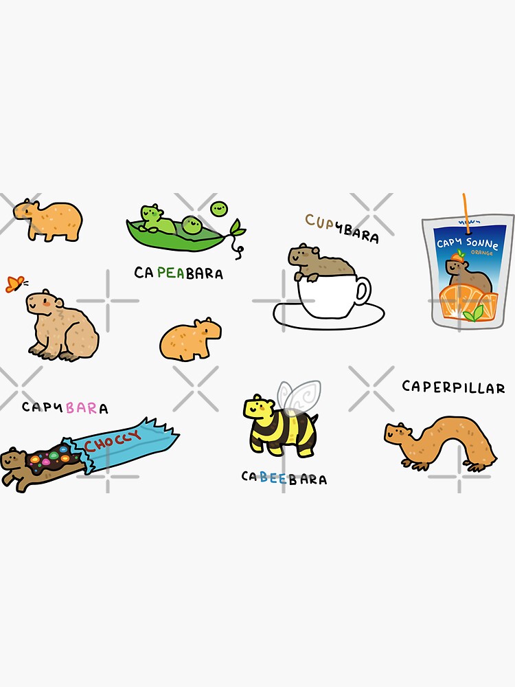 "capybara puns" Sticker for Sale by TeaBag114 | Redbubble