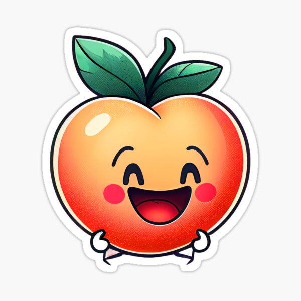 "Cute Peach" Sticker for Sale by lugillustration | Redbubble