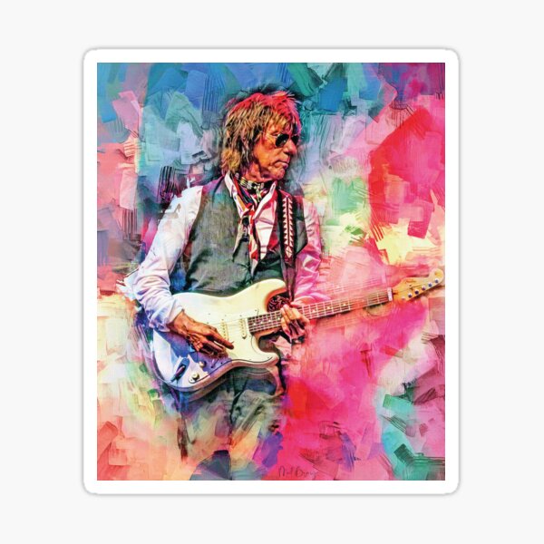 "jeff beck painting" Sticker for Sale by horrorart | Redbubble