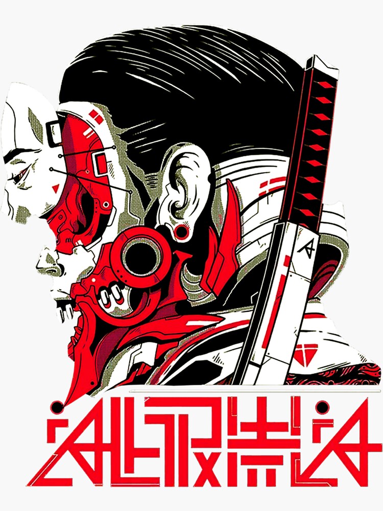 "Cyberpunk Vaporwave Samurai Cyborg anime manga" Sticker for Sale by ...