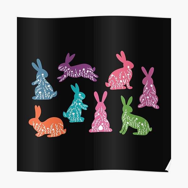 "Year of the Rabbit 2023 - Chinese New Year - Colorful Rabbits" Poster ...