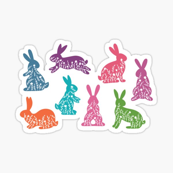 "Year of the Rabbit 2023 - Chinese New Year - Colorful Rabbits" Sticker ...
