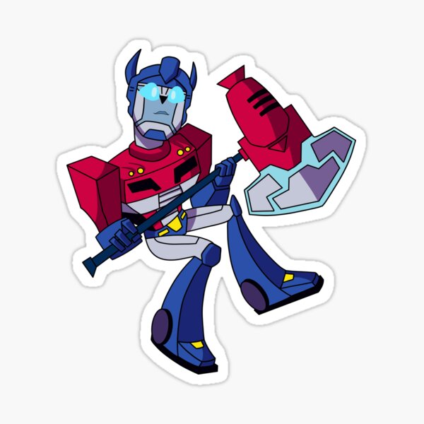 "TFA Optimus and his Axe" Sticker for Sale by BlueMoon- | Redbubble