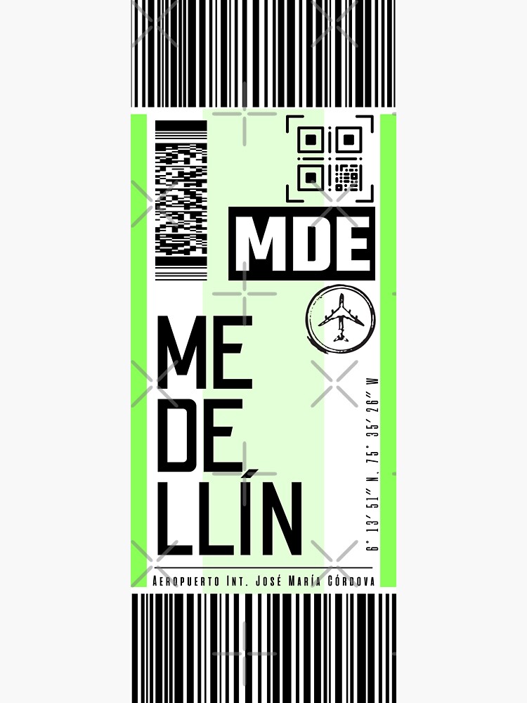 "MEDELLIN MDE classic luggage tag airport stickers" Sticker for Sale by ...
