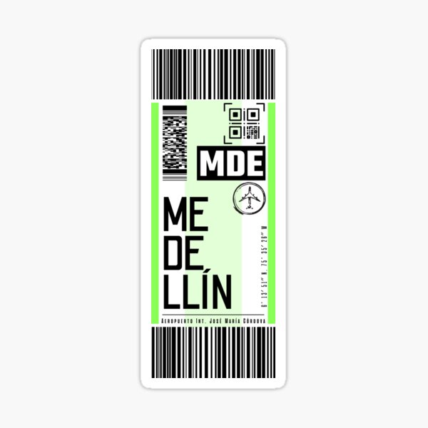 "MEDELLIN MDE classic luggage tag airport stickers" Sticker for Sale by ...