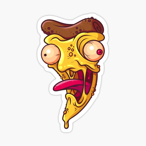"Pizza Scream" Sticker for Sale by artdyslexia | Redbubble