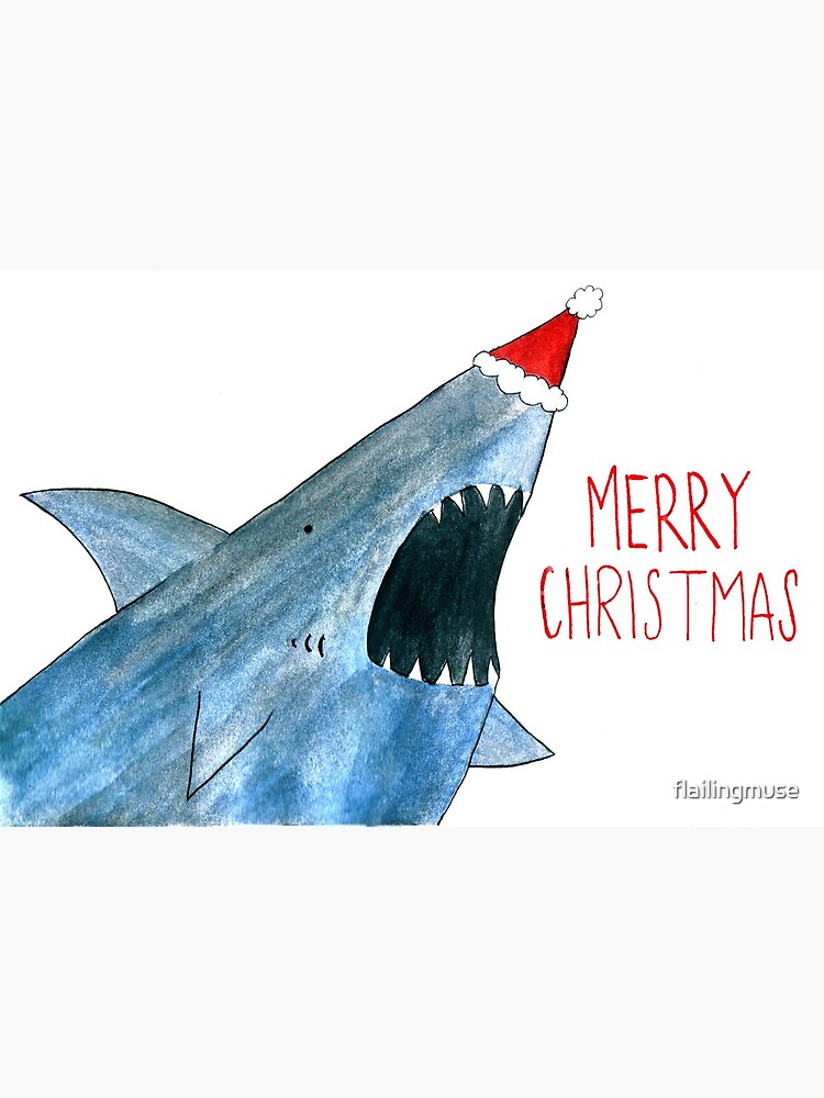 "Santa Jaws" Greeting Card for Sale by Sam Spicer | Redbubble
