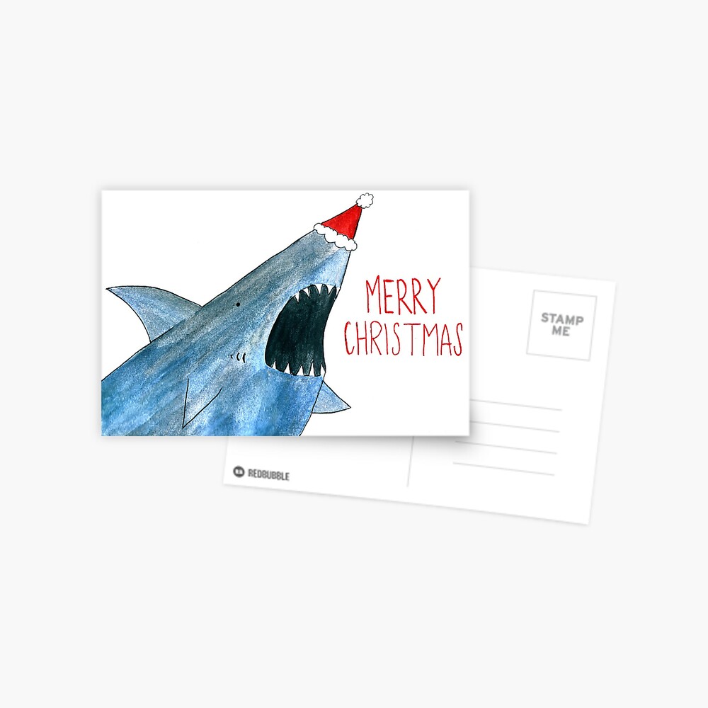 "Santa Jaws" Greeting Card for Sale by Sam Spicer | Redbubble