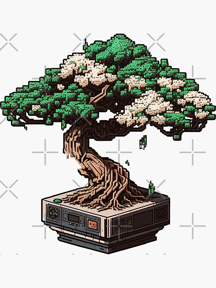 "8 Bit Bonsai Tree" Sticker for Sale by RoninCreator | Redbubble