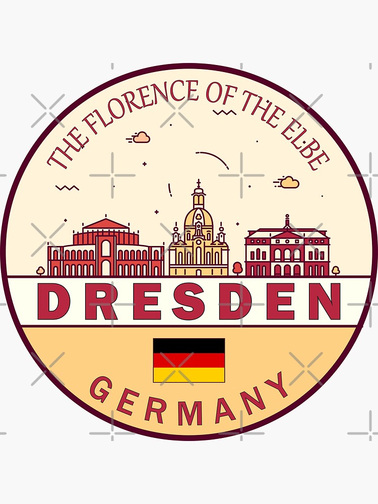 "Dresden Germany City Skyline Emblem" Sticker for Sale by ...