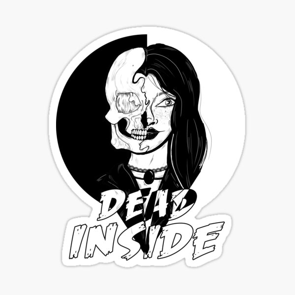 "DEAD INSIDE skeleton" Sticker for Sale by el-mehdi-ds | Redbubble