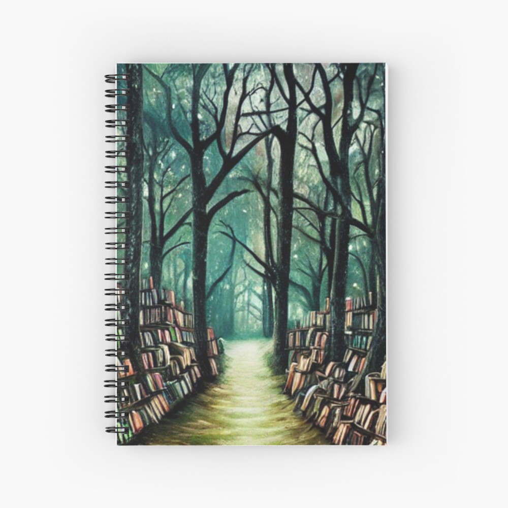 "Forest with books" Spiral Notebook for Sale by IviBlack | Redbubble