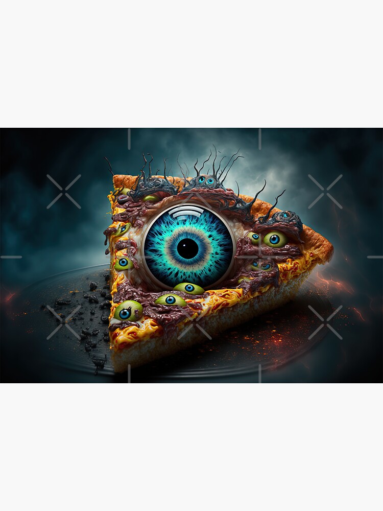 "Pizza Slice of Madness | Food horror" Sticker for Sale by GoblinDSGN ...