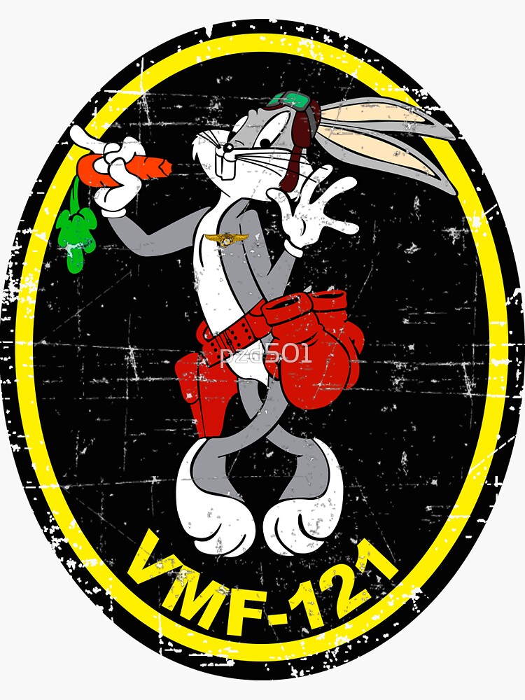 "USMC - VMF-121 - Marine Fighter Squadron 121 - Grunge Style" Sticker ...