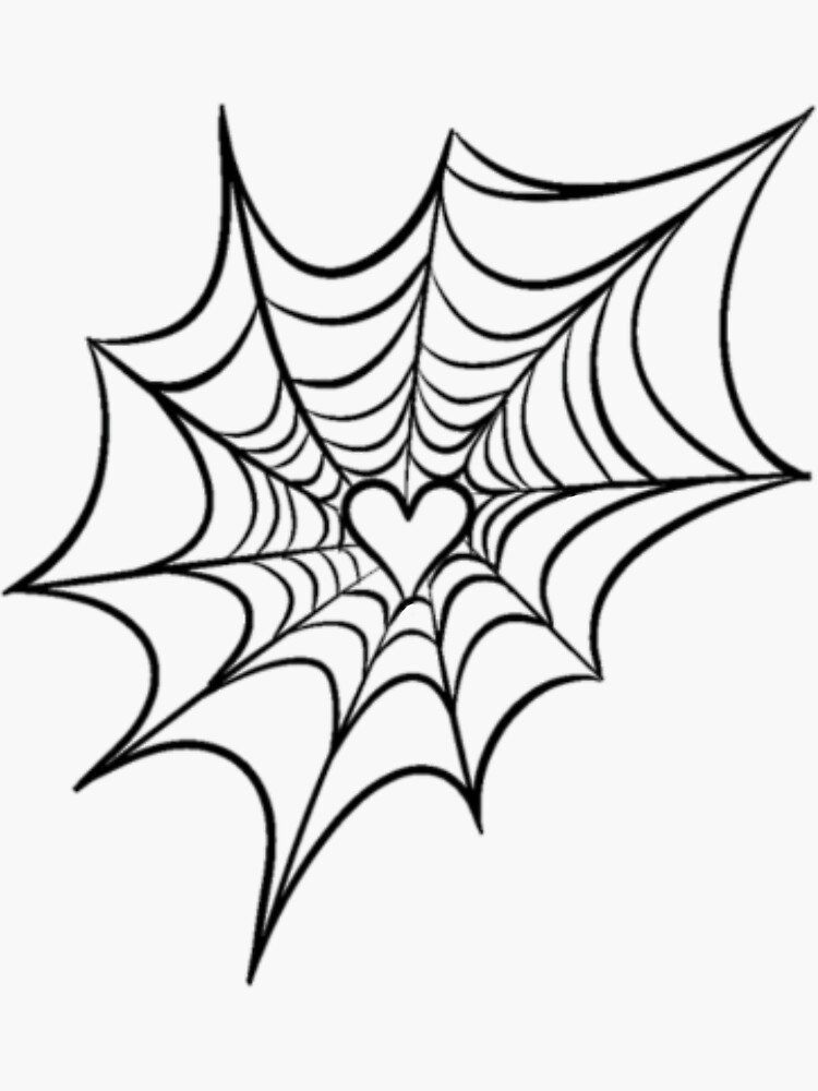 "Heart Spider Web Tattoo Design Cobwebs Sketch Drawing Tribal" Sticker ...