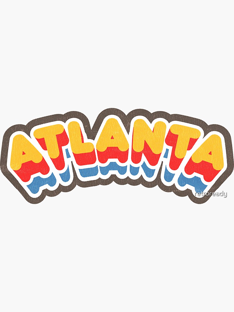"Atlanta, GA | Retro Curve" Sticker for Sale by retroready | Redbubble
