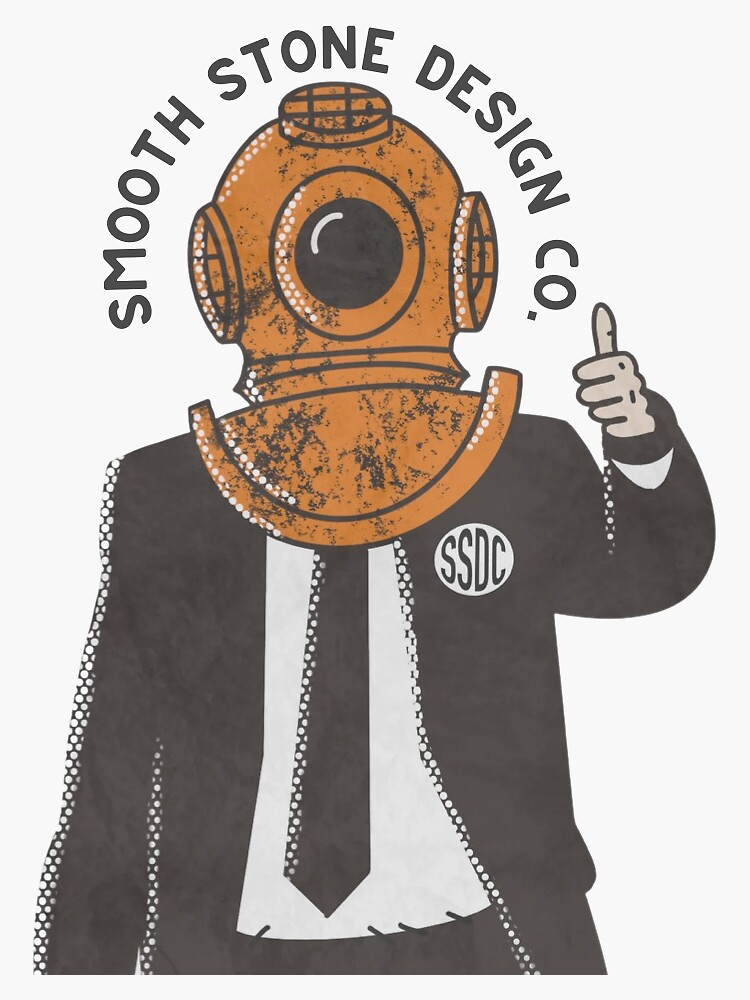 "Scuba Dude (SSDC Mascot)" Sticker for Sale by Smooth Stone Design Co ...