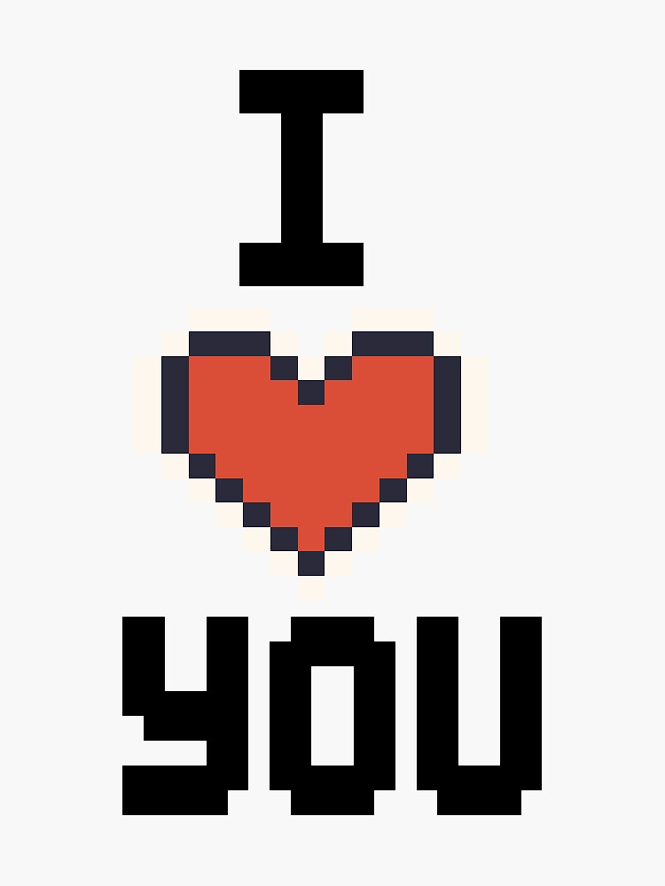 "Amazing Pixels Art of I LOVE YOU" Sticker for Sale by SLAM-27 | Redbubble