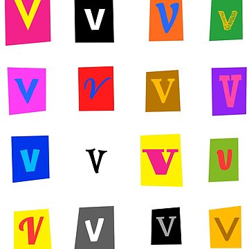 Pegatina for Sale con la obra «Juego de letras 'V' recortables de ...