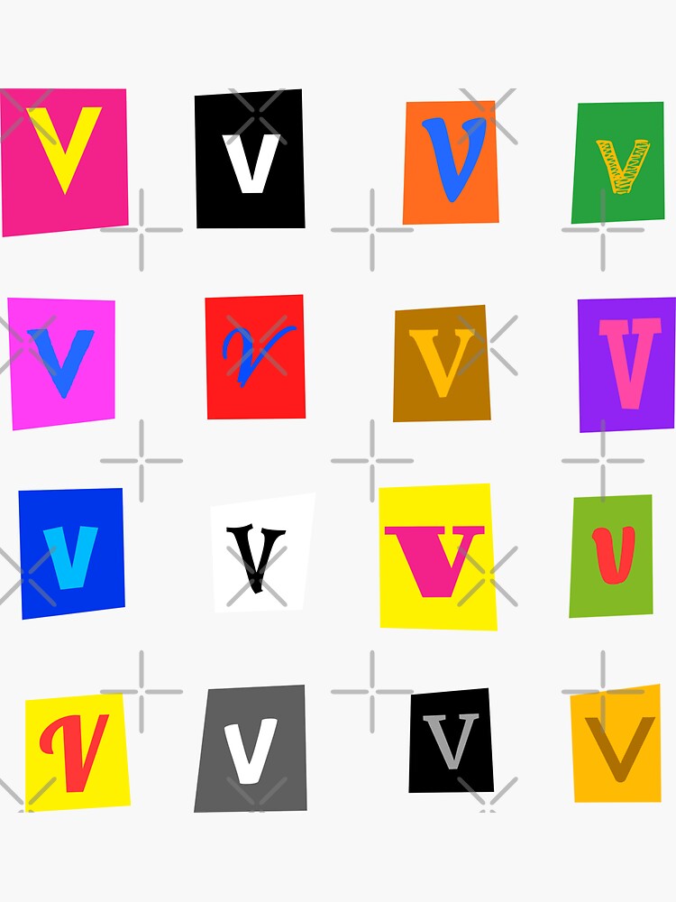 "Magazine cut-out 'V' letter set" Sticker for Sale by Words-Artist ...